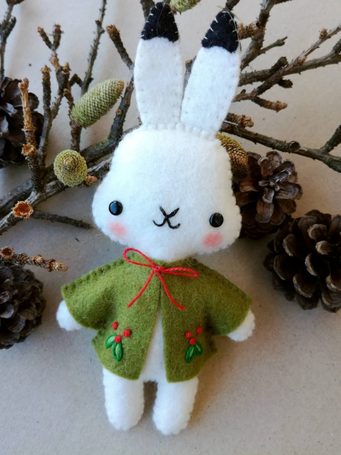 Felt PDF Sewing Pattern Arctic Hare Ornament Christmas - Etsy UK