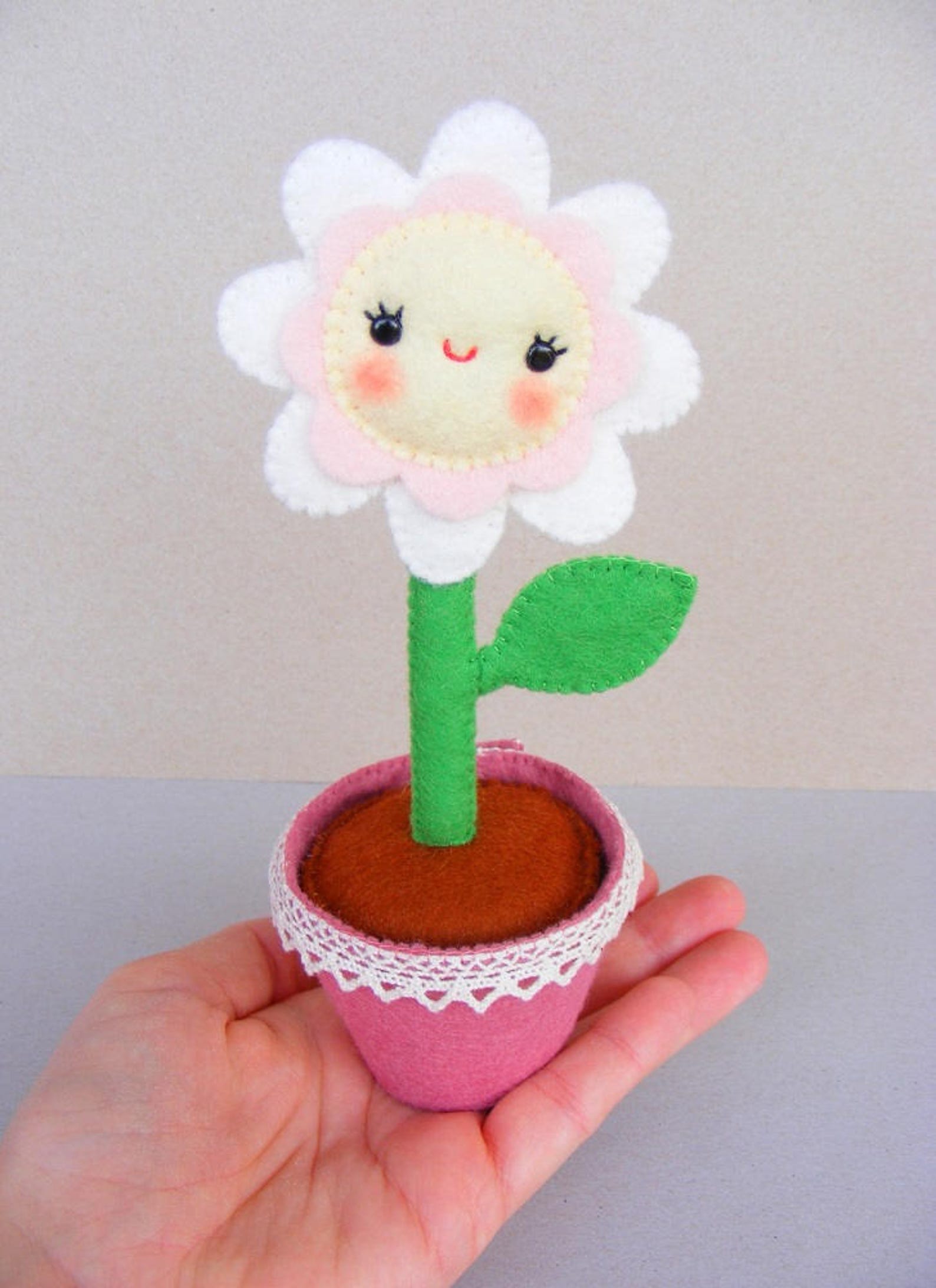 Felt PDF Sewing Pattern Daisy in a Pot DIY Felt Flower | Etsy