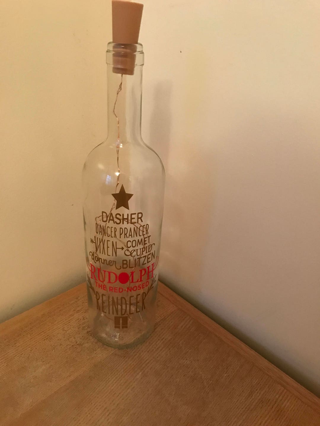 Rudolph the Red Nose Reindeer Light up Bottle - Etsy