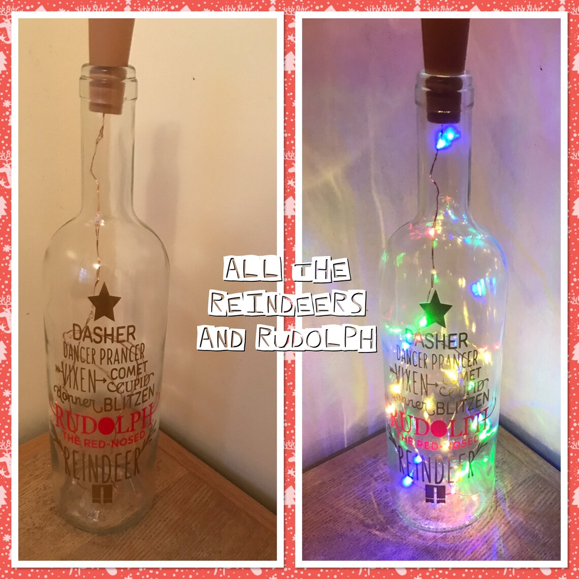 Rudolph the Red Nose Reindeer Light up Bottle - Etsy