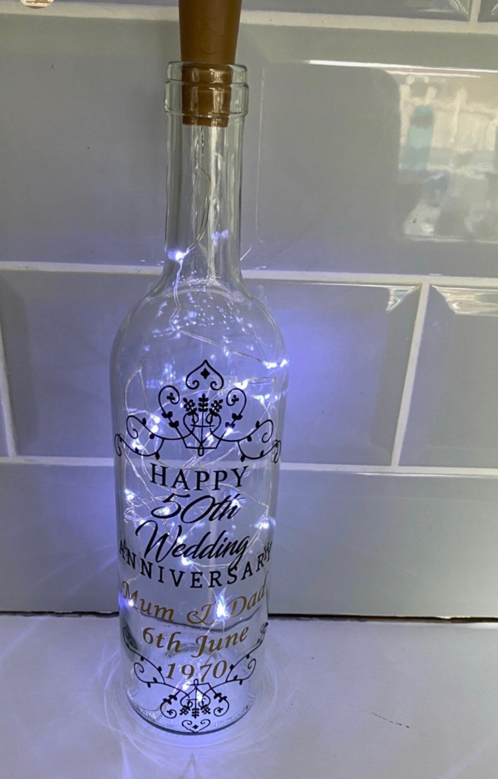 Anniversary Light up Bottle - Etsy