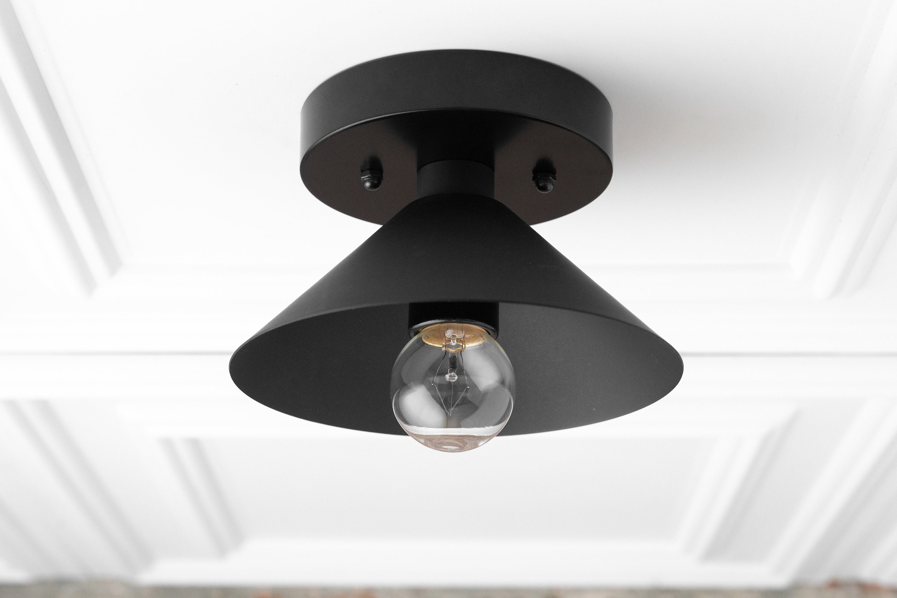 Flush Mount Fixture Black Ceiling Light Farmhouse Lighting - Etsy