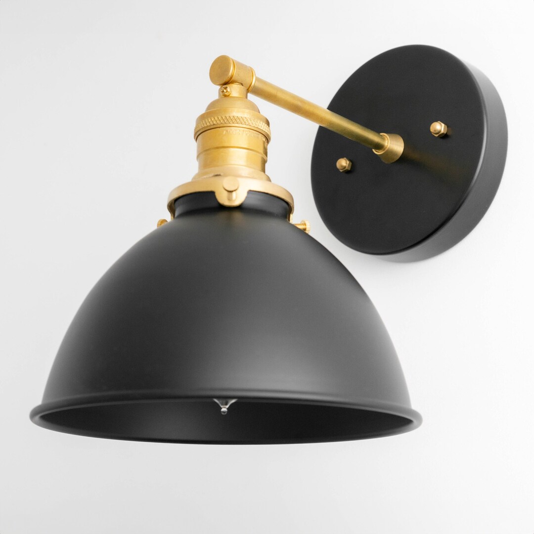 Matte Black Bucket Shade Multiple Finish Options Lighting Fixture Wall ...