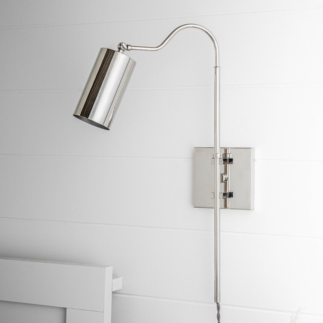 Polished Nickel Sconce - Bedside Sconce - Bedroom Lighting - Bedside ...