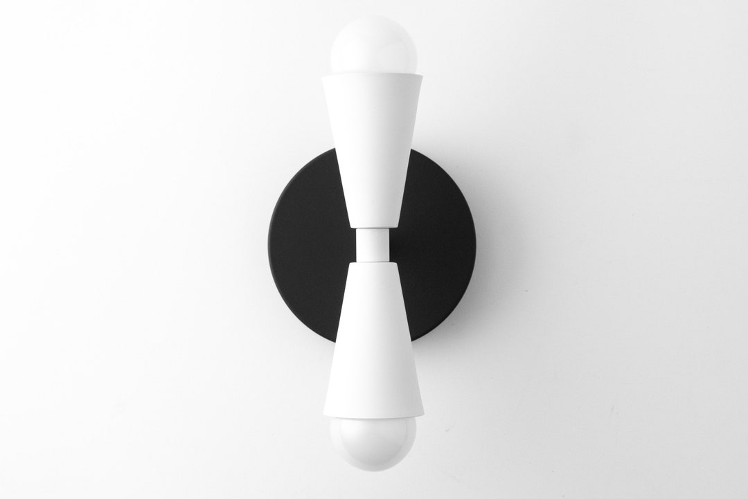Black White Cone Sconce Modern Lighting Light Fixture Wall Sconce ...