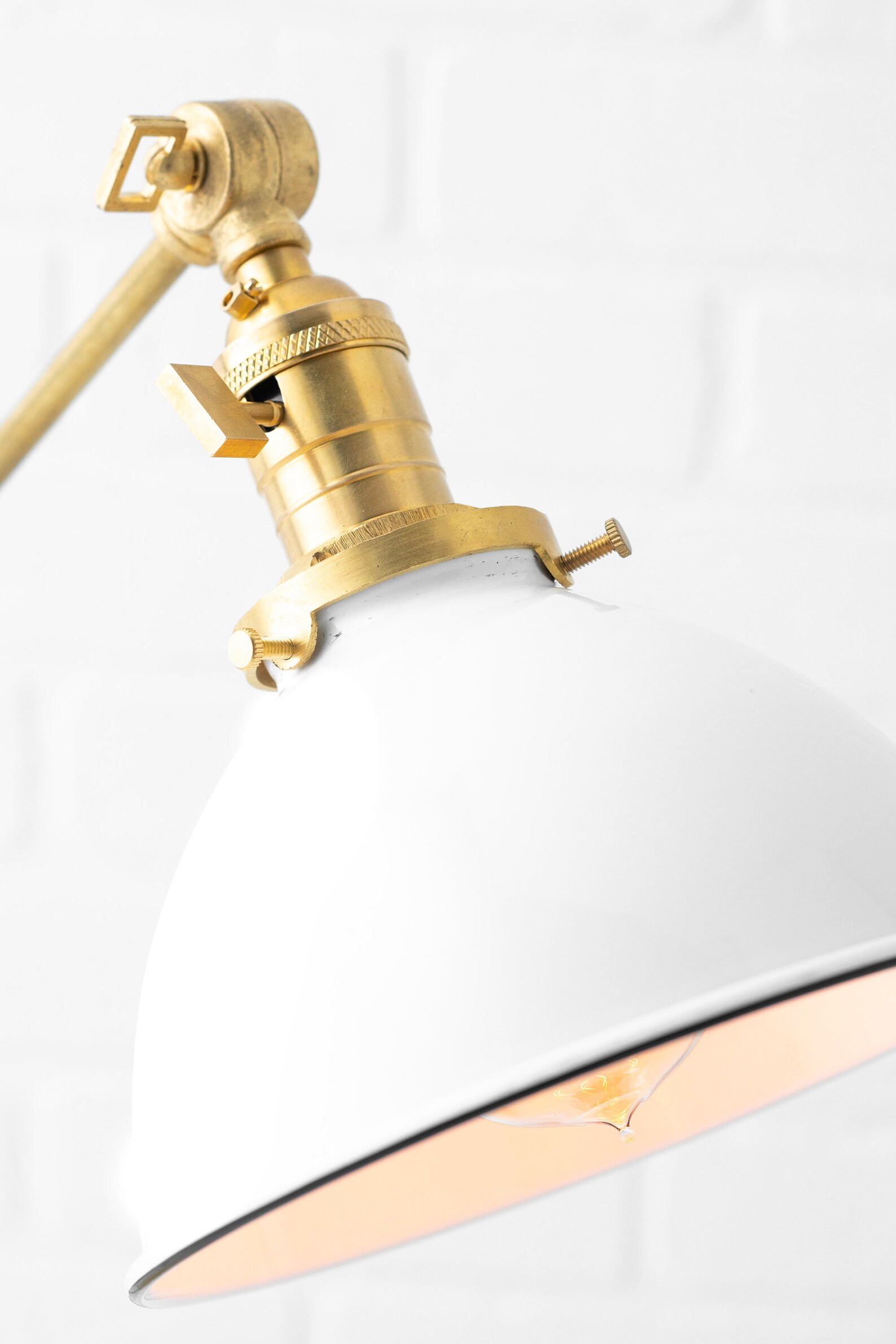 Desk Lamp Edison Bulb Lamp White Shade Work From Home - Etsy