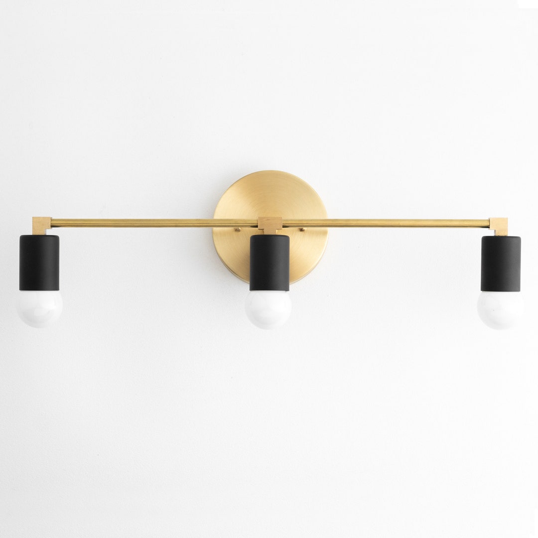 3 Bulb Vanity Light Bathroom Mirror Lights Mid Century Lighting Wall ...