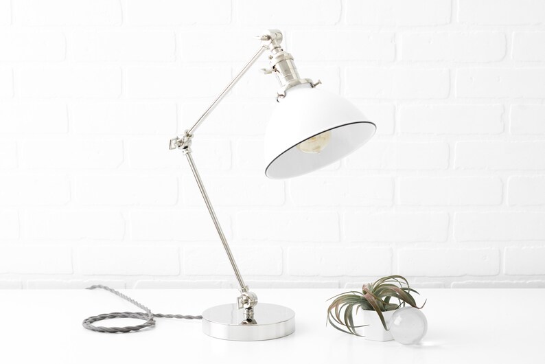 Desk Lamp Edison Bulb Lamp White Shade Work From Home - Etsy