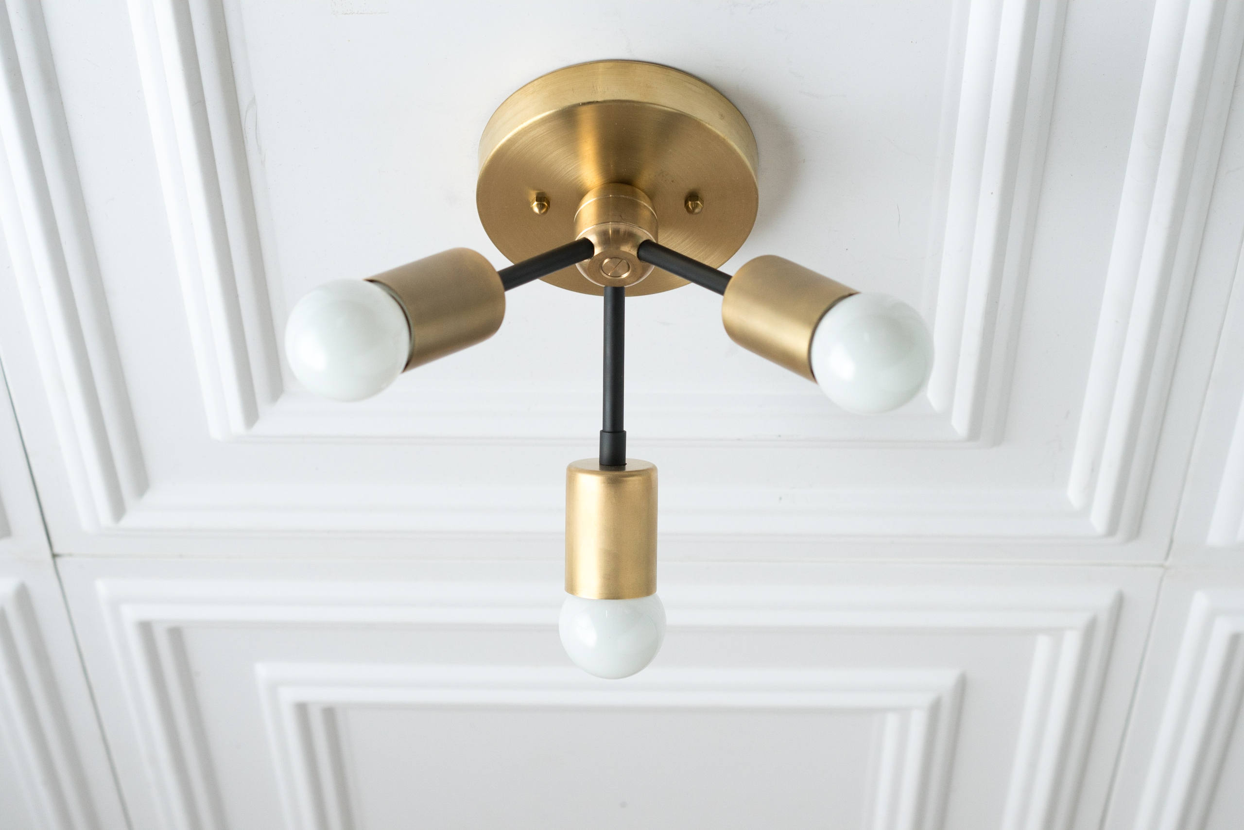 Geometric Metal Lamp Ceiling Light Gold Minimalist Lamp | Etsy