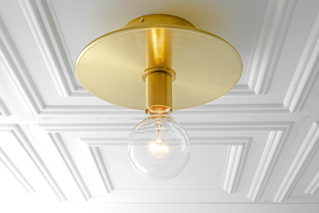 Ceiling Light - Brass Backsplash - Brass Ceiling Light - Modern ...