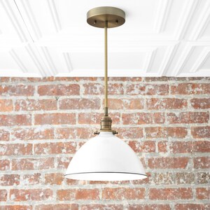 10 Inch White Shade Pendant Light - Hanging Lamp - Ceiling Light ...