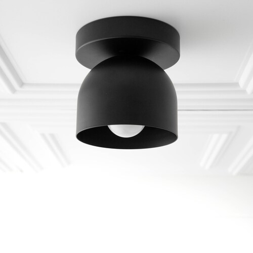 Light Fixtures Deep Ball Black Shade Light Mid Century - Etsy
