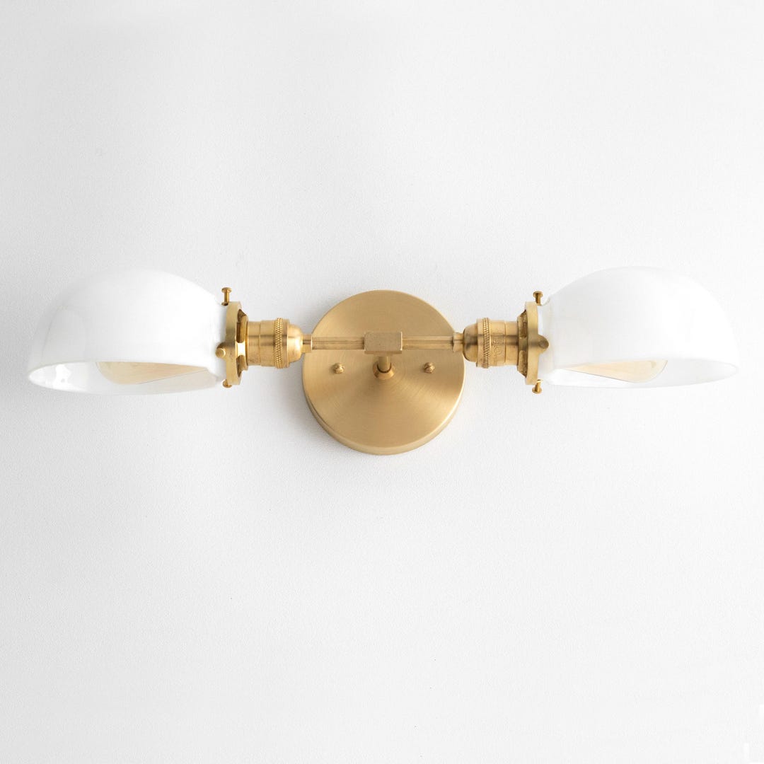 Vanity Lights - Art Deco Lighting - Brass Vanity - Opal Glass ...