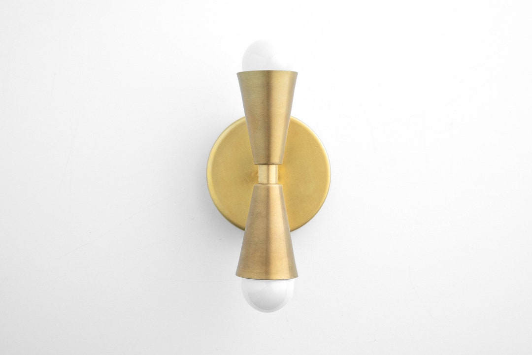 Mid Century Sconce Wall Sconce Geometric Light Brass - Etsy