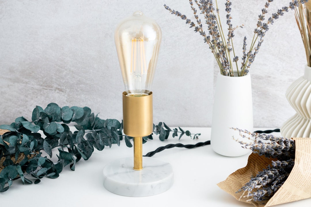 Minimalist Light Small Table Lamp LED Edison Desk Lamp Brass Black ...