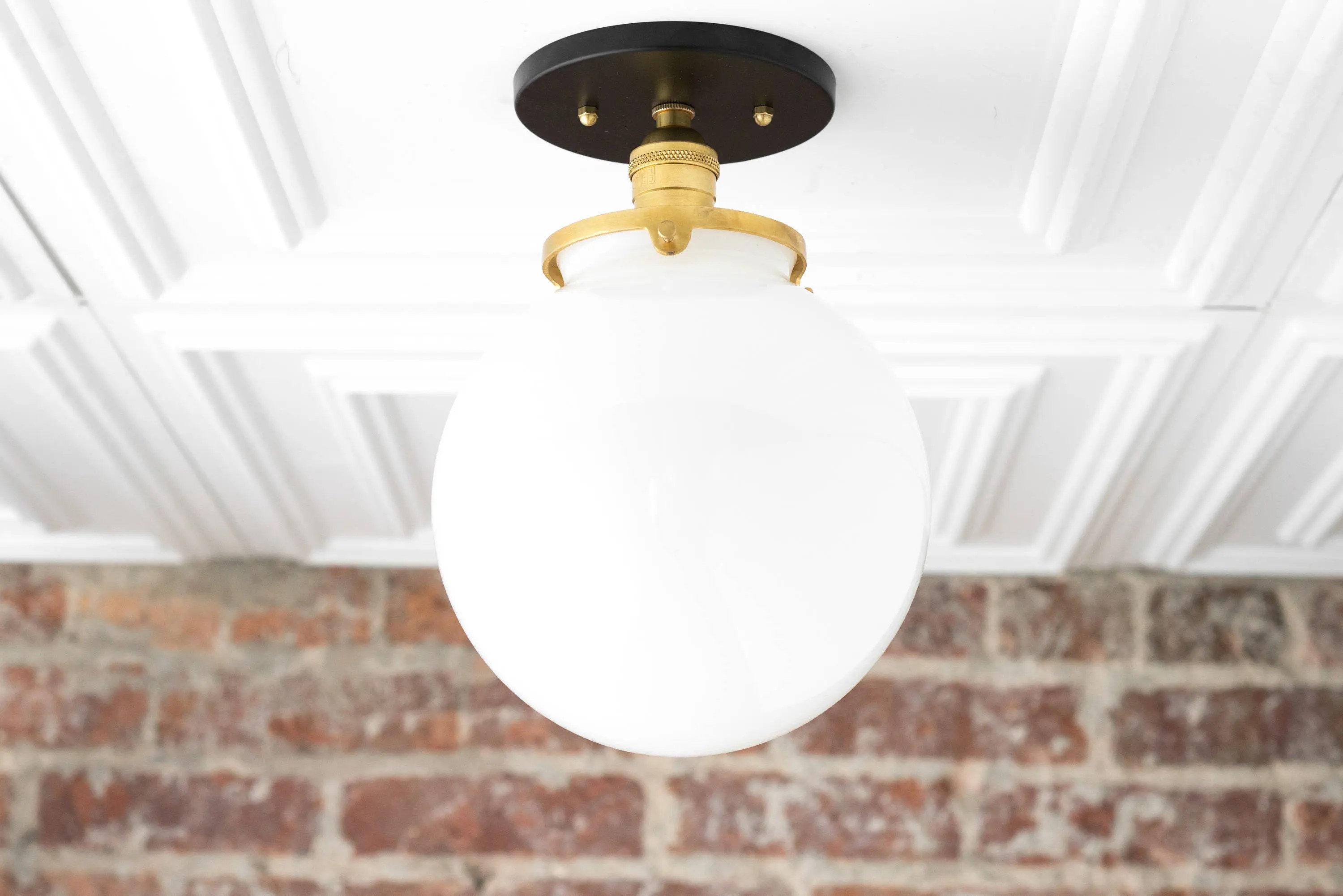 Ceiling Light-white Ball Light-flush Mount-ceiling Light - Model No ...