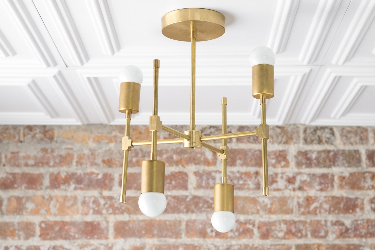 Geometric Chandelier Gold Ceiling Light Geometric Fixture - Etsy