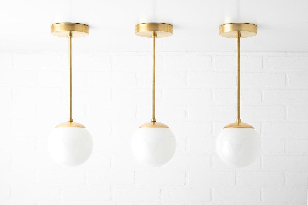 Mid Century Modern Neckless Globe Light Pendant Light - Etsy
