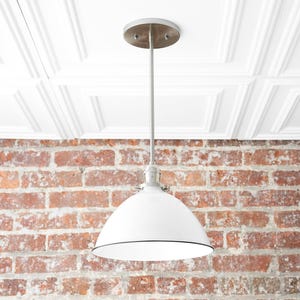 10 Inch White Shade Pendant Light - Hanging Lamp - Ceiling Light ...