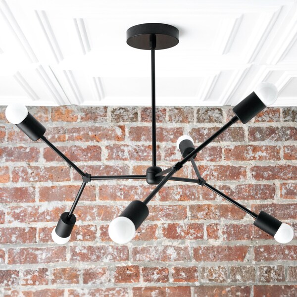 Modern Black Chandelier - Etsy