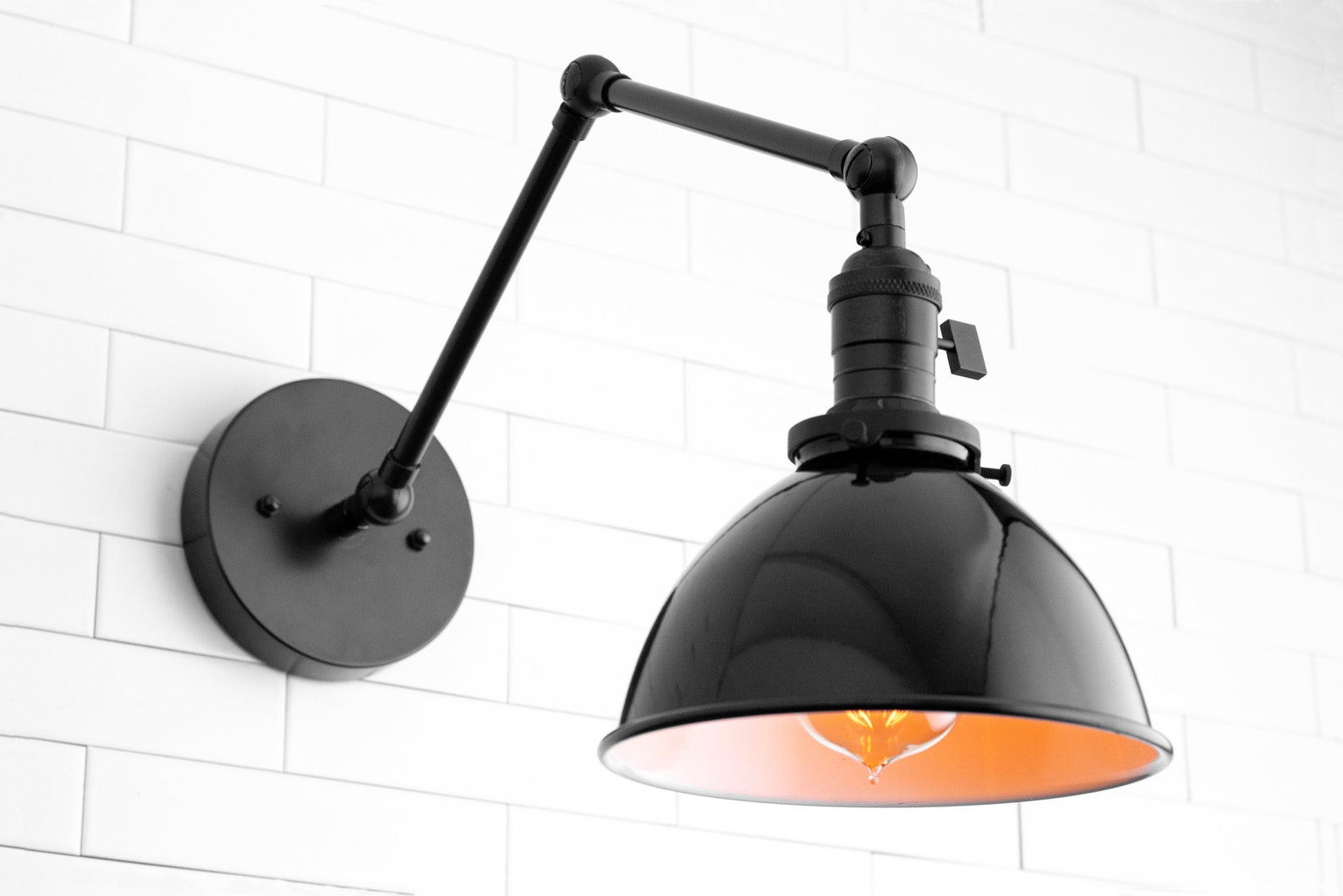 Black Shade Sconce Light Fixture Adjustable Light | Etsy