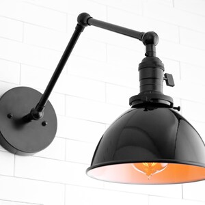 Black Shade Sconce - Light Fixture - Adjustable Light - Farmhouse ...