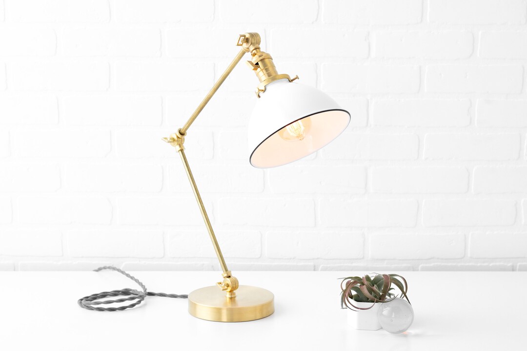 Desk Lamp - Edison Bulb Lamp - White Shade - Work From Home - Mid ...