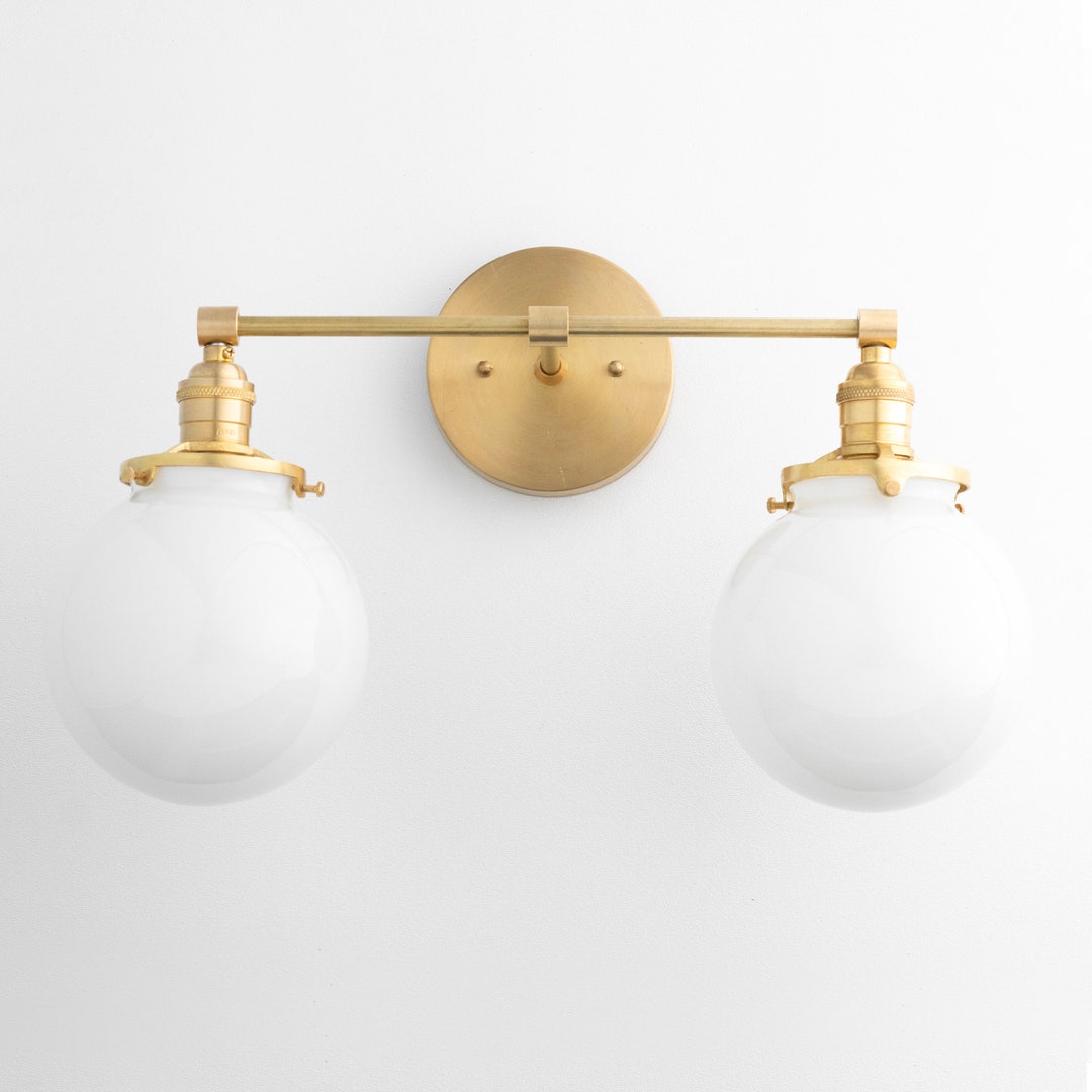 Bathroom Vanity Light Modern Vanity Fixture Globe Lights Opal Glass ...
