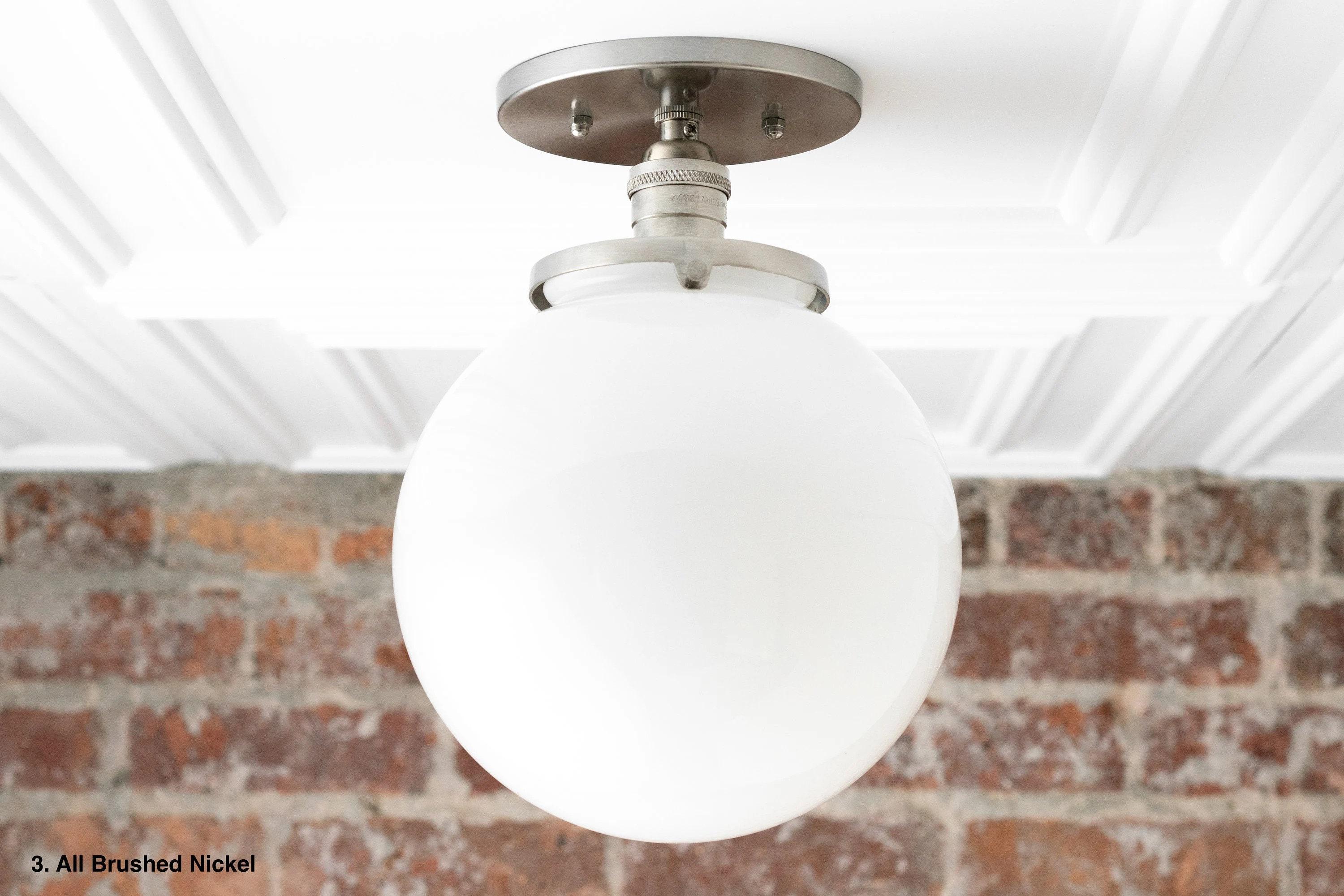 Ceiling Light-white Ball Light-flush Mount-ceiling Light - Model No ...