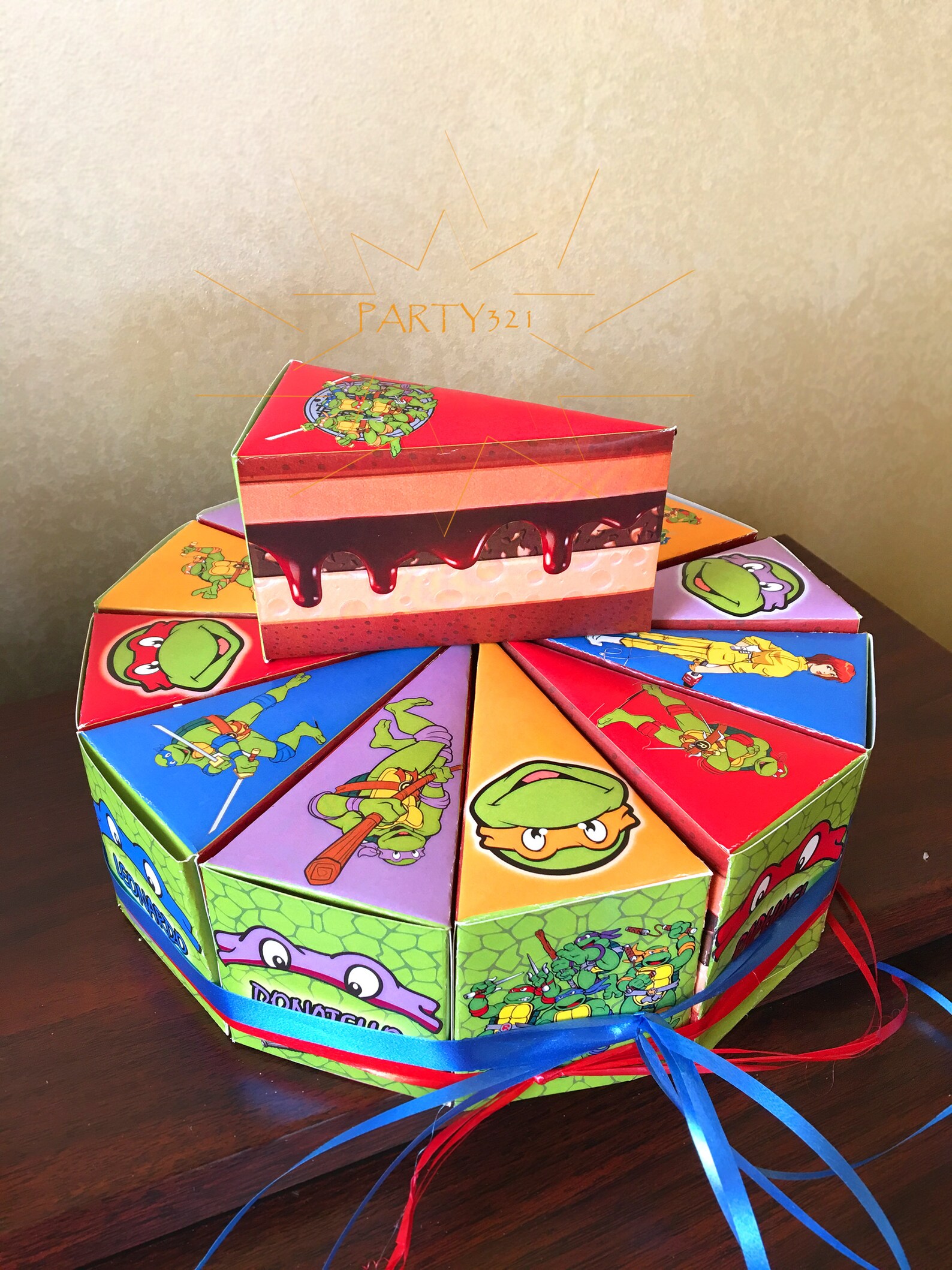Ninja Turtles Cake Box-ninja Turtle Favor Slice Box-ninja Turtles Party ...