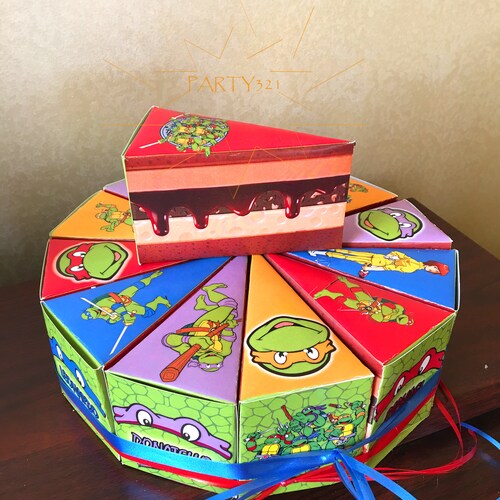 Ninja Turtles Cake Box-ninja Turtle Favor Slice Box-ninja | Etsy