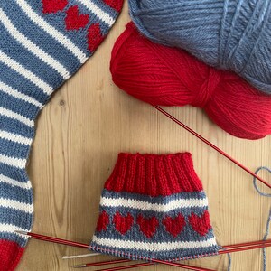 Knitting Pattern - Love Heart Socks, Hand Knitted Socks, Sizes UK 5 - 8 ...
