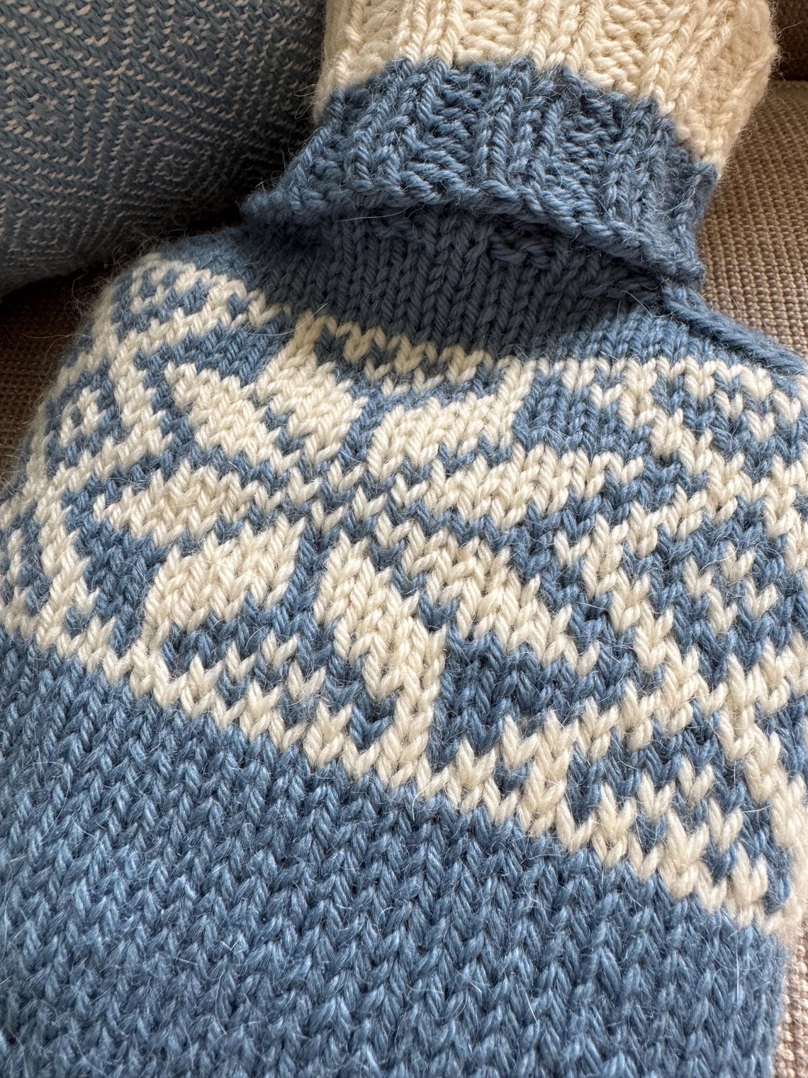Knitting Pattern - Snow Day Hot Water Bottle Cover - DK Yarn ...