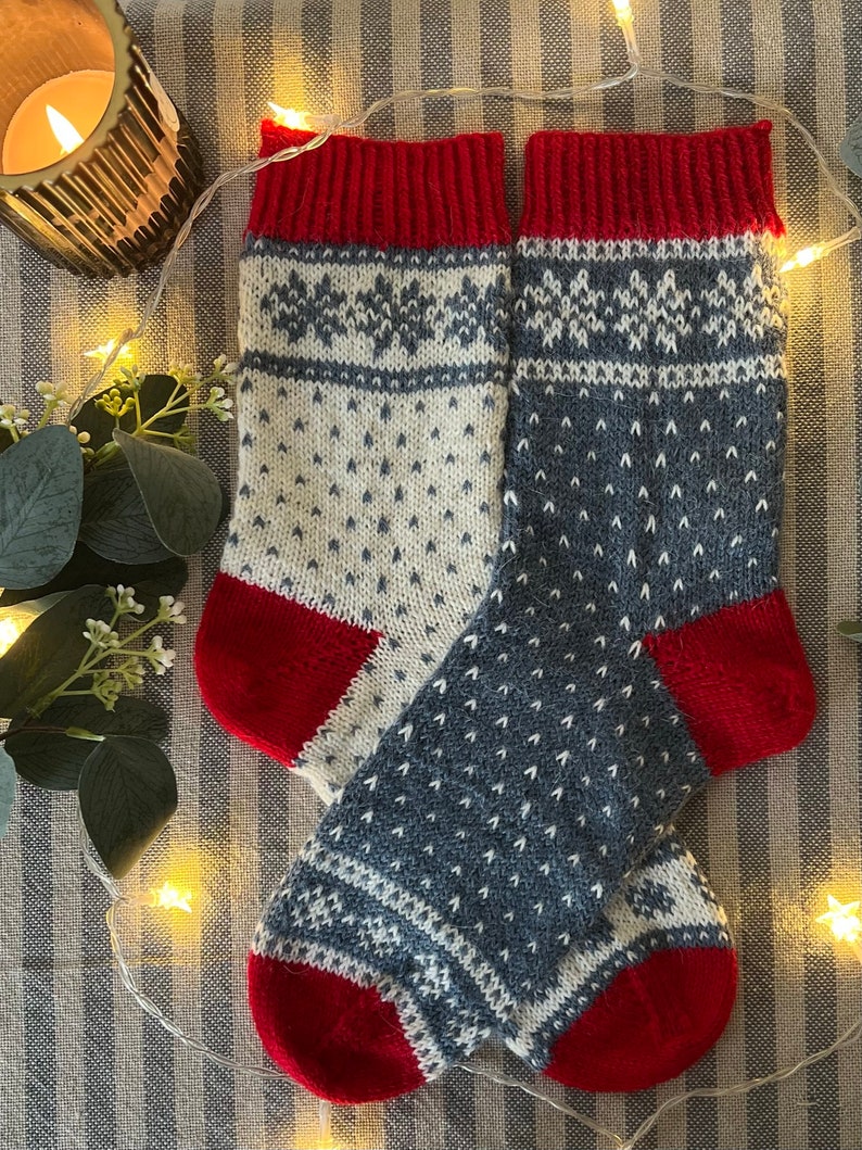 Knitting Pattern - Hygge Snowflake Socks - Hand Knitted Socks, Sizes UK ...
