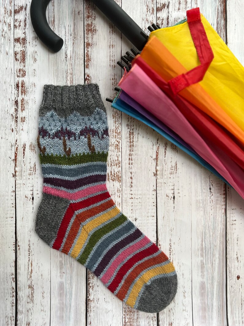 Knitting Pattern - Showers and Flowers Socks, Hand Knitted Celebration ...