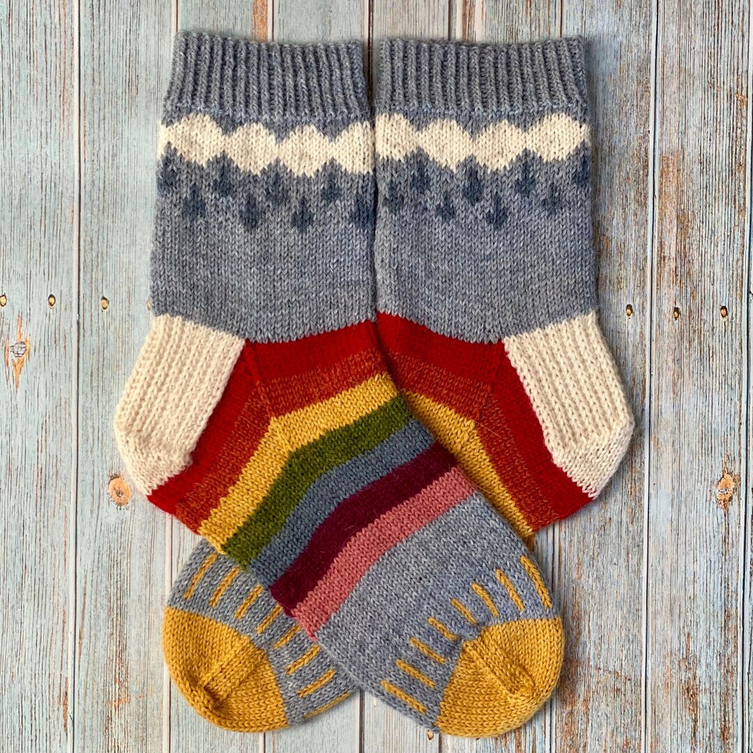 Knitting Pattern - Love the Rain Socks, Hand Knitted Socks, Sizes UK 5 ...