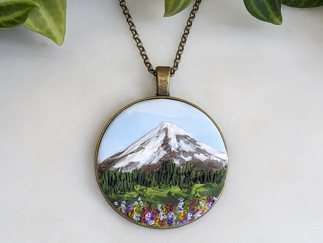 Mount Rainier Pendant Necklace Handmade American National Parks Artisan ...