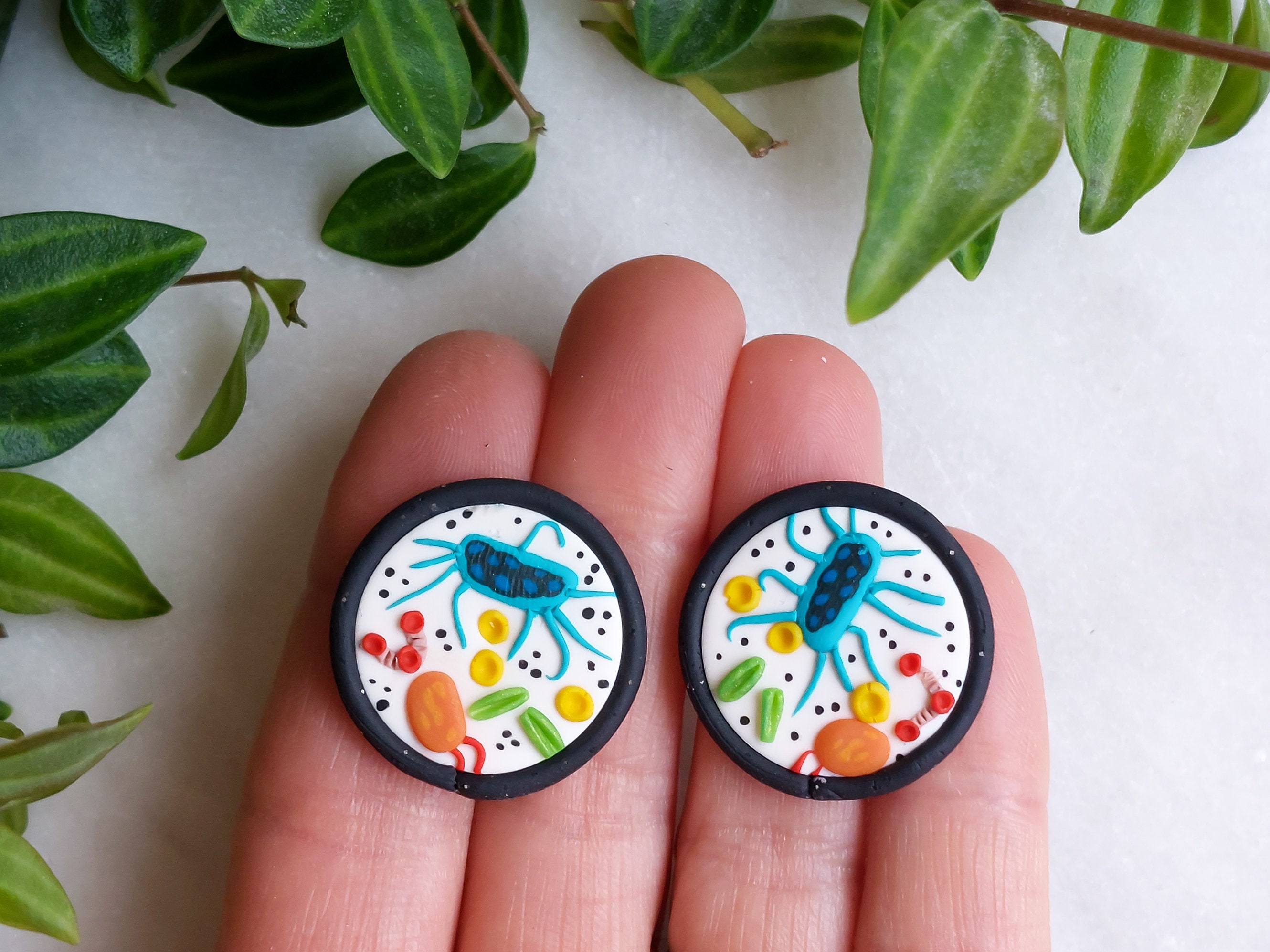 Microbe Earrings | Fun Biology, STEM and Science Clay Jewelry | Gift ...