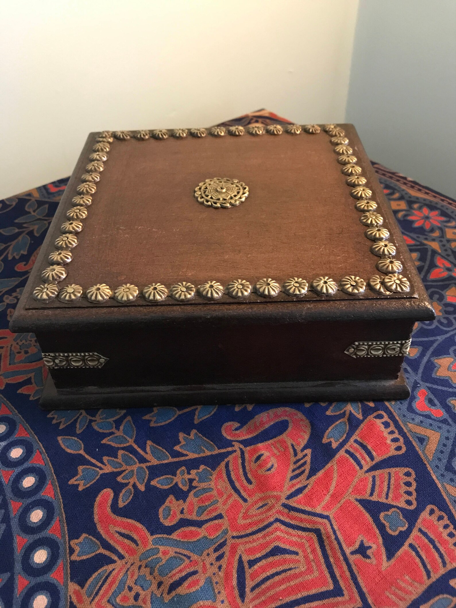 Handcrafted Wooden Box With Detailed Top - Etsy