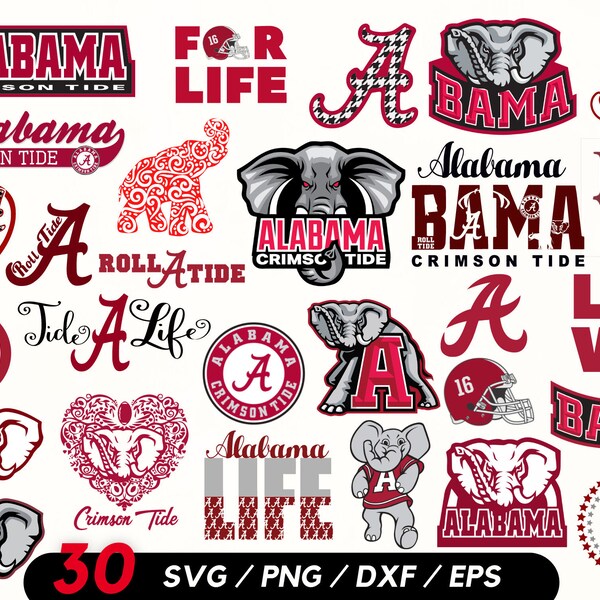 Alabama Crimson Tide Svg - Etsy