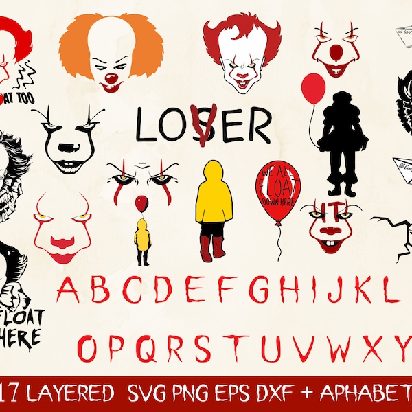 Pennywise svg - Etsy