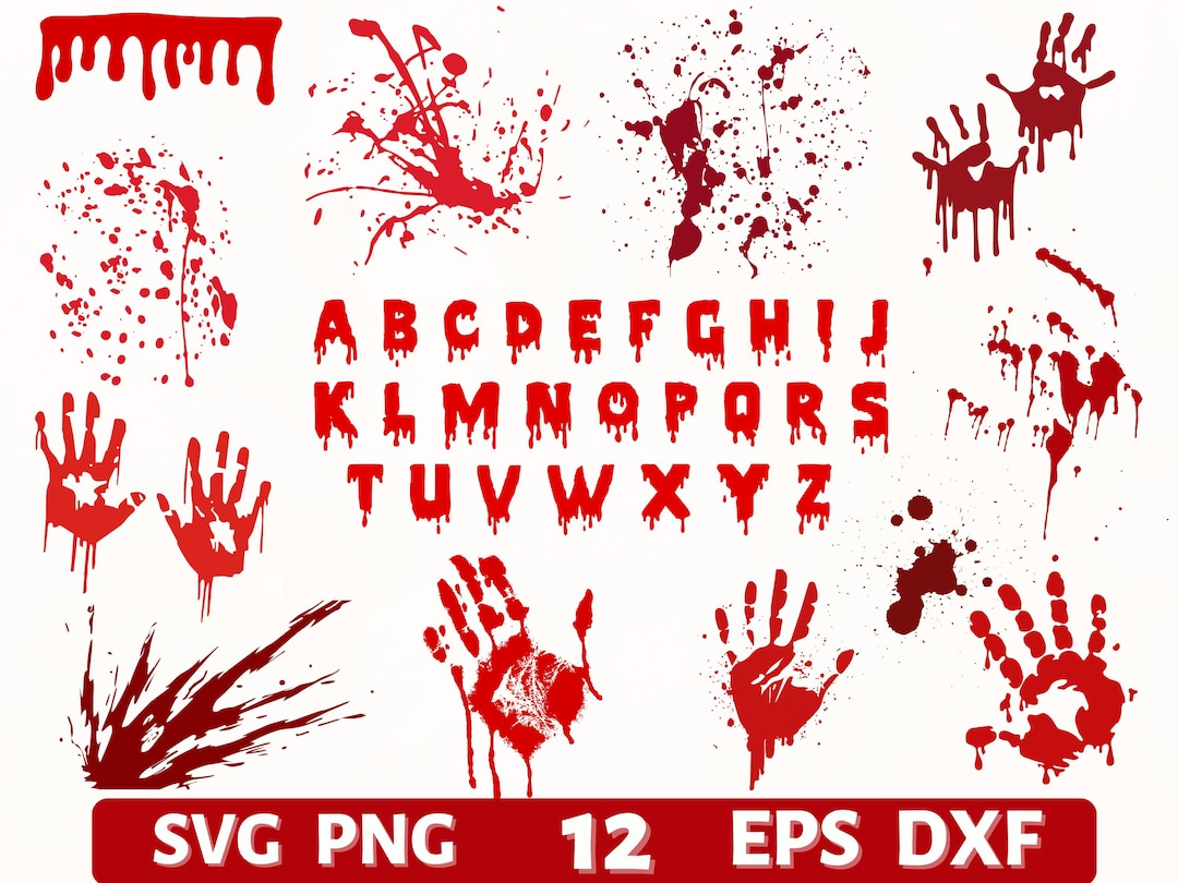 Blood Splatter Svg, Bundle, Blood Splash, Pdf, Png, Crime Svg, Paint ...