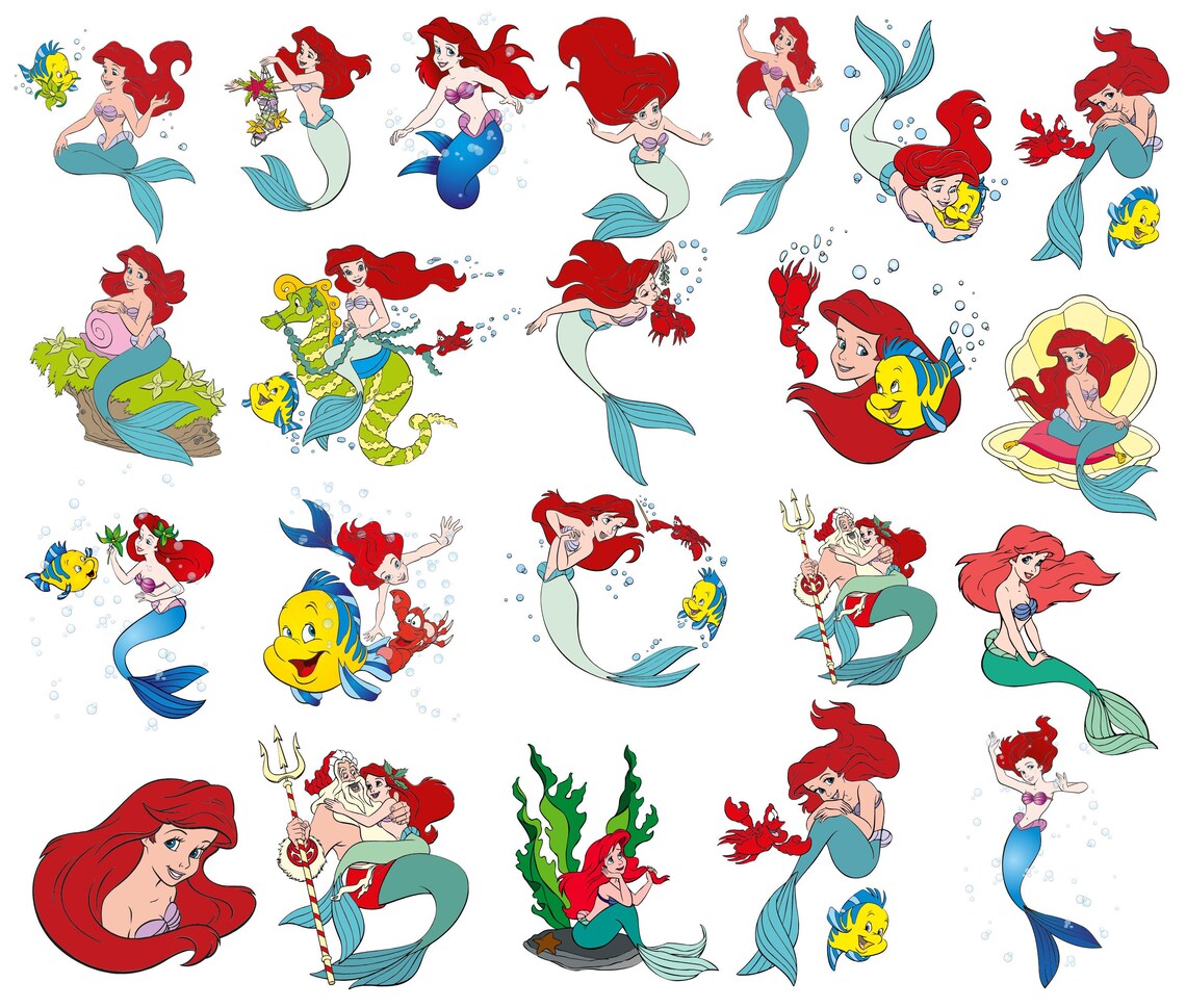 Bundle of 100+ the Little Mermaid SVG File for Cricut, the Little ...