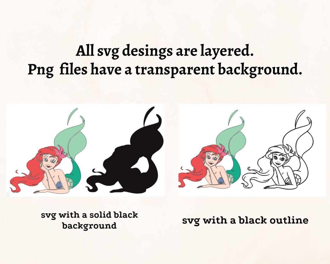 Bundle of 100+ the Little Mermaid SVG File for Cricut, the Little ...