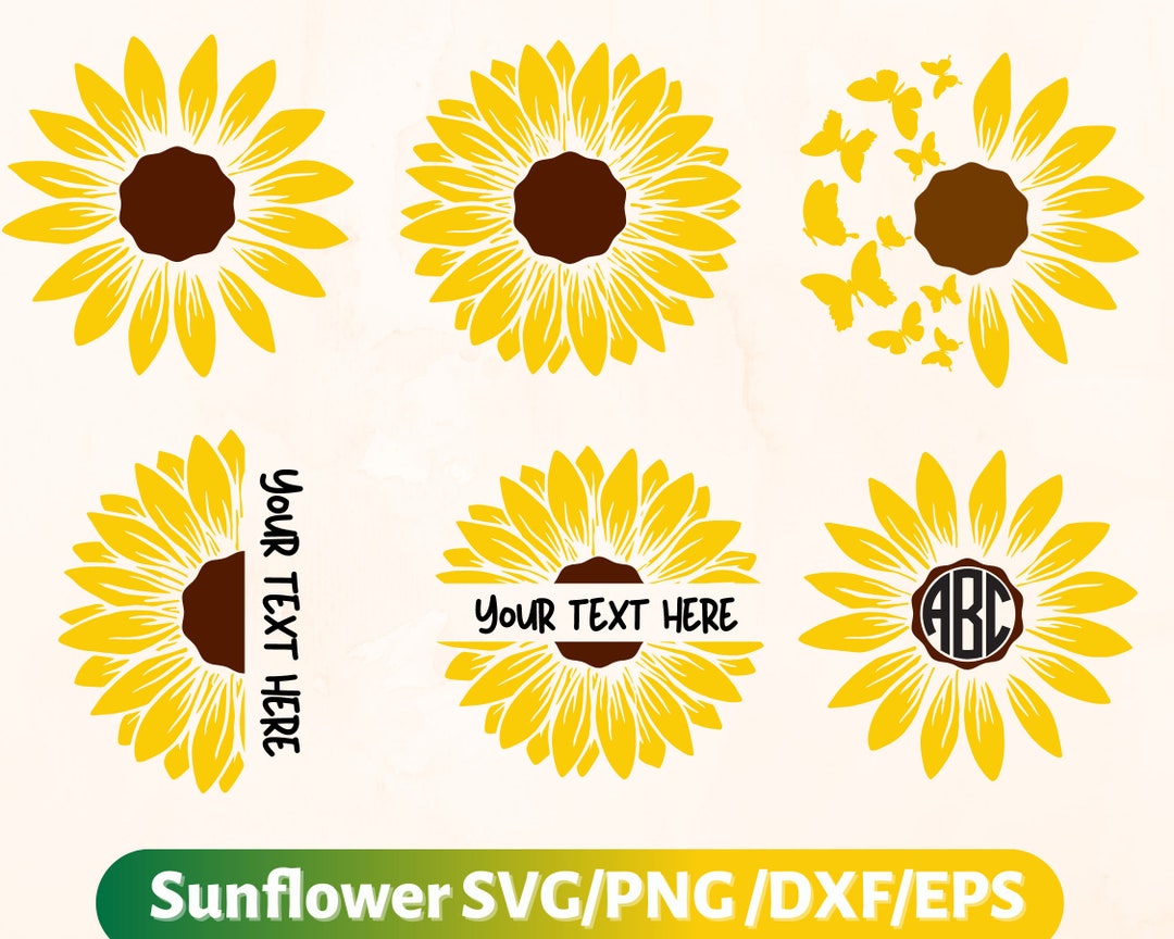 Sunflower Svg, Sunflower Svg Files, Floral Svg, Half Sunflower Svg - Etsy