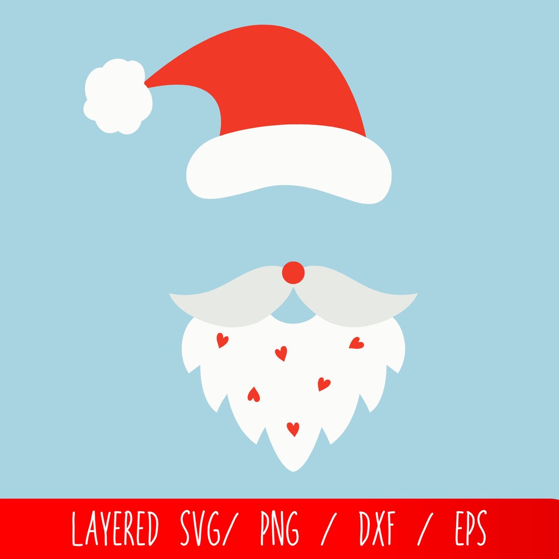Santa Monogram SVG Santa Hat Svg Santa Beard Svg Santa - Etsy