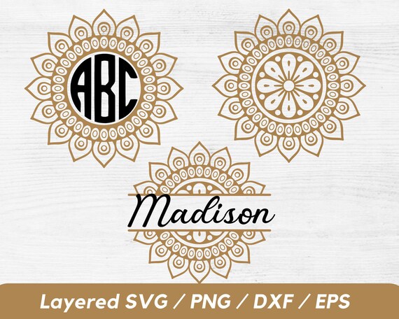 Mandala Monogram SVG Mandala SVG Mandala PNG Flower | Etsy