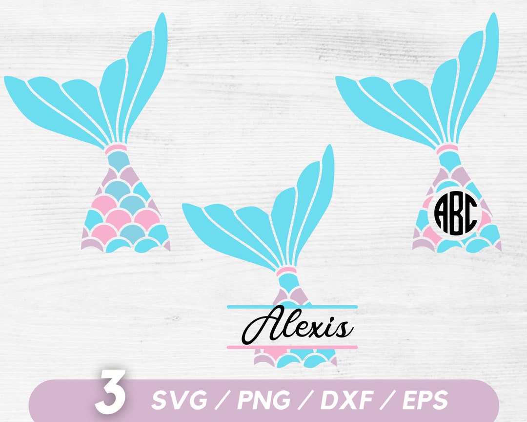 Mermaid Tail Monogram, Monogram Svg, Mermaid Tail Svg, Mermaid Tail Cut ...