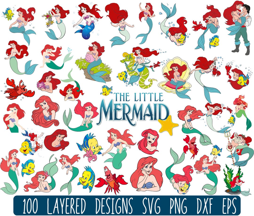 Bundle of 100+ the Little Mermaid SVG File for Cricut, the Little ...