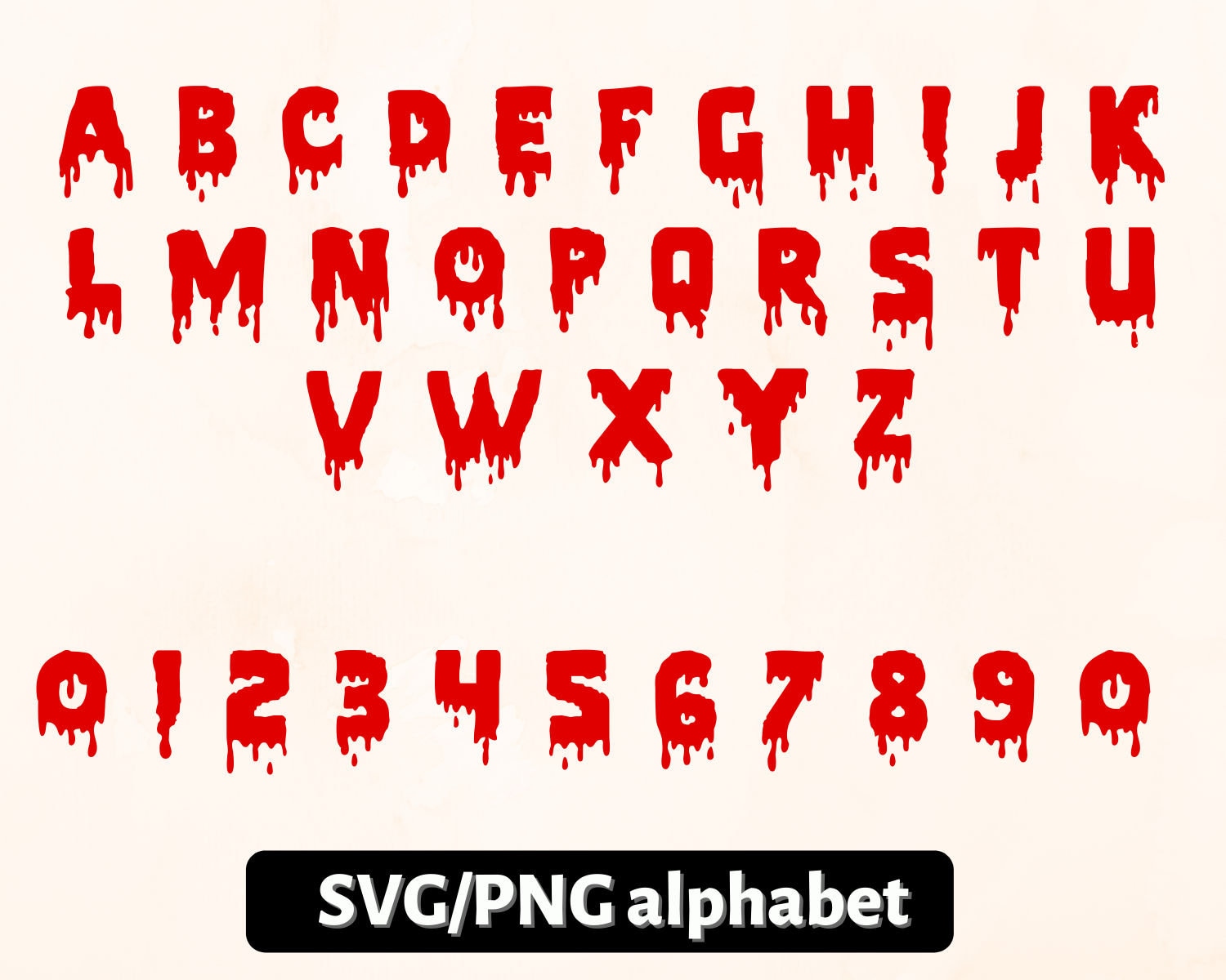 Amazing Font TTF Files Blood Alphabet - Etsy
